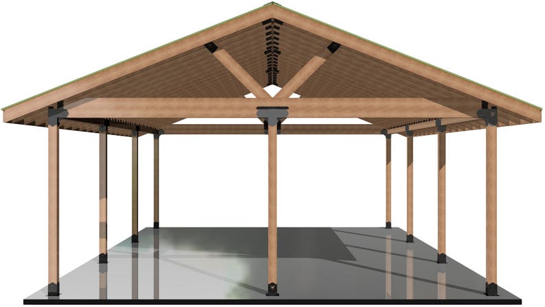 DIY Outdoor Pavilion Brackets Kit: 24' X 36', 4, 5, or 6-12 Pitched ...