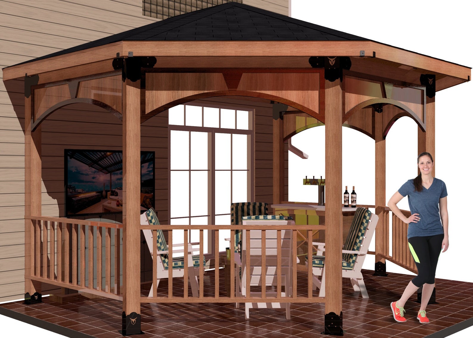 DIY Partial Octagon Gazebo Brackets Kit: 6x6, Wall Attached or ...