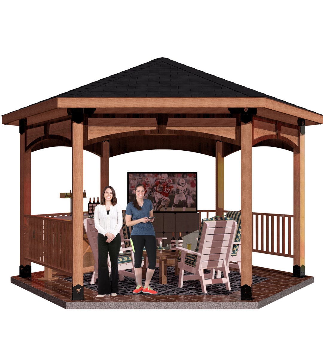 6x6 DIY Hexagon Gazebo Bracket Kit: Outdoor Living (lumber Not Included ...
