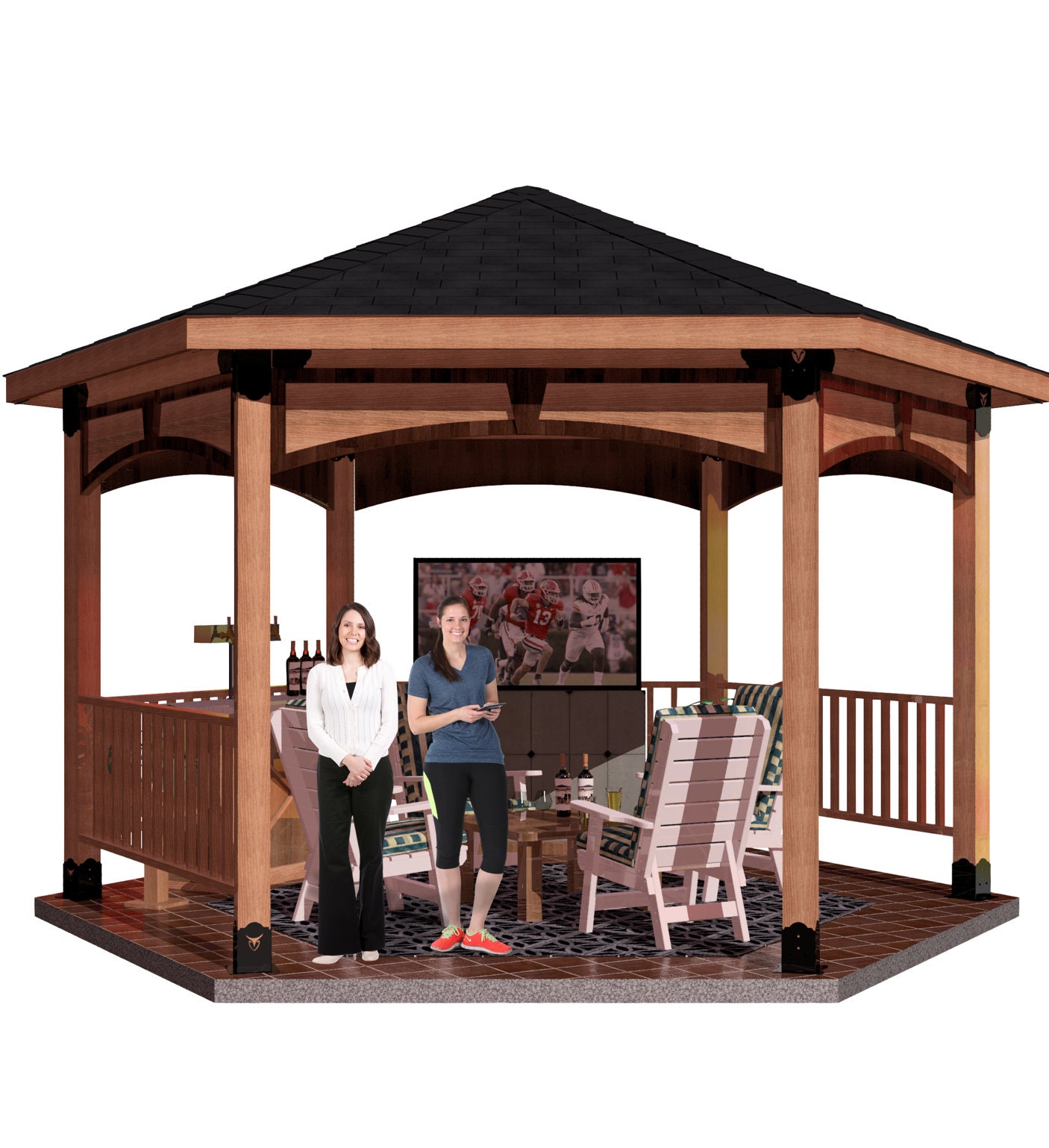 6x6 DIY Hexagon Gazebo Bracket Kit: Outdoor Living (lumber Not Included ...
