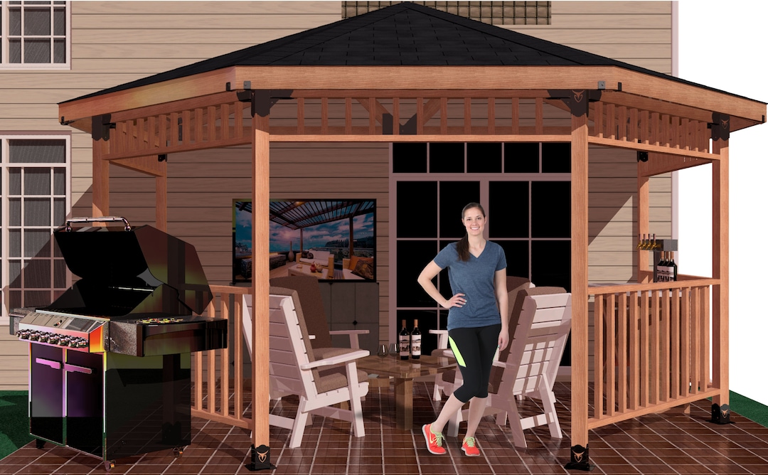 4x4 DIY Partial Octagon Gazebo Brackets Kit: Patio Cover (lumber NOT ...