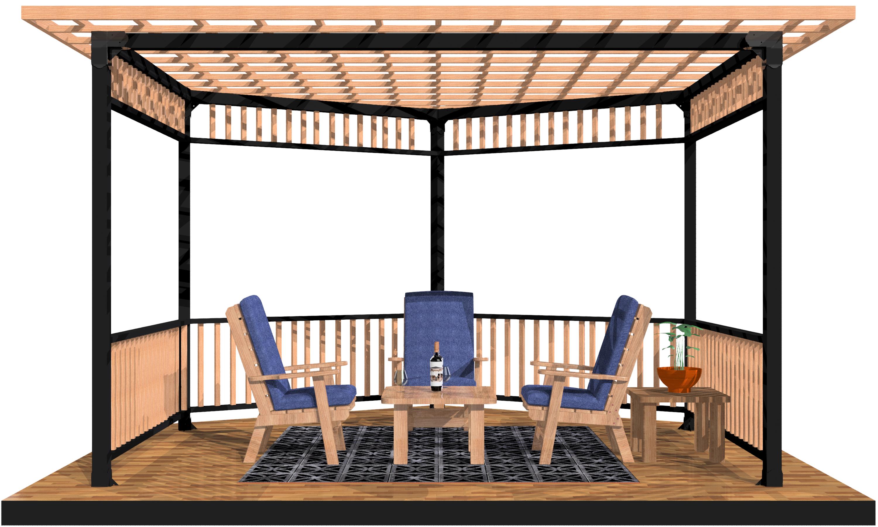 Floating Deck 4x4 Partial Hexagon Pergola/gazebo DIY Kit - Etsy