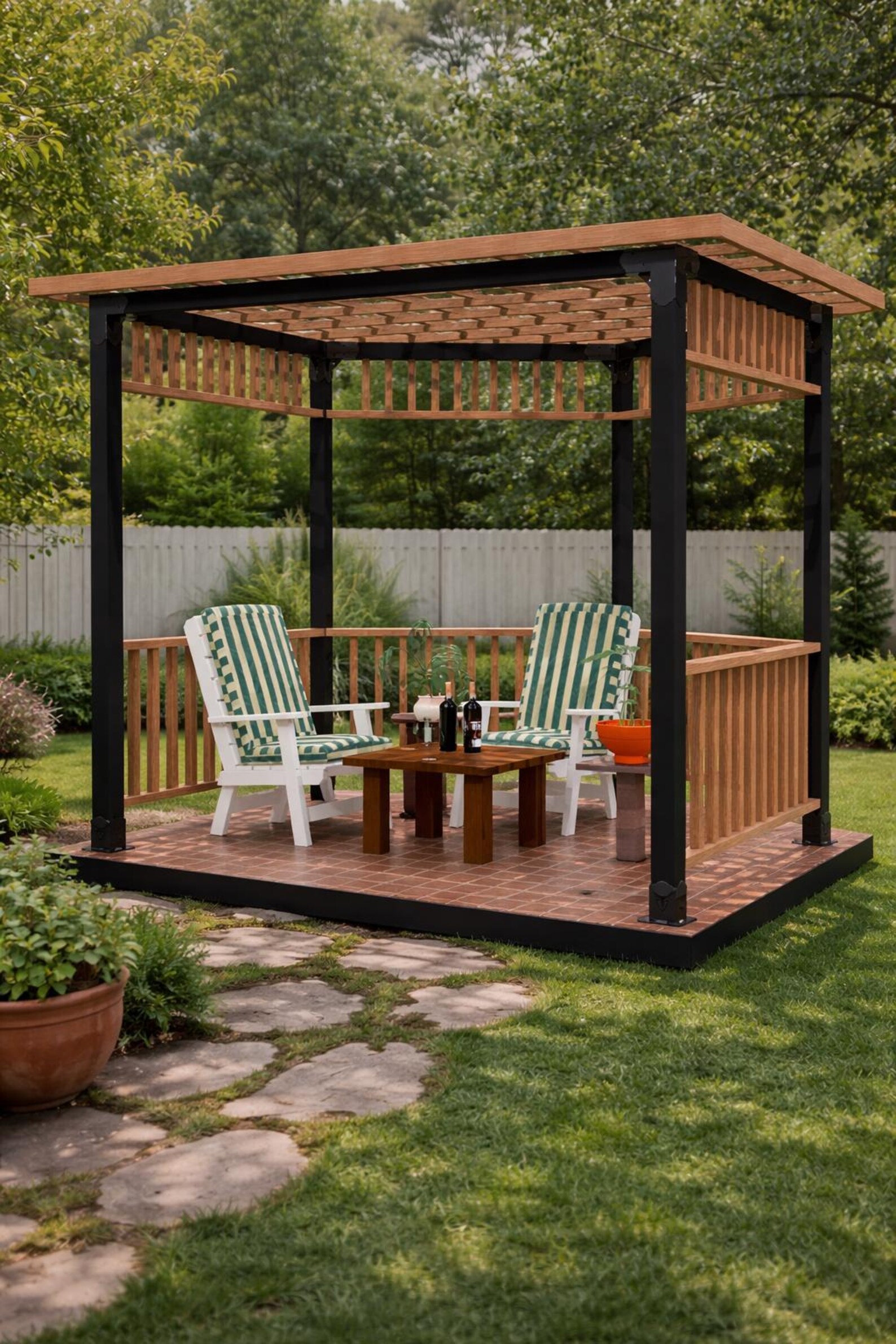 4x4 Partial Hexagon Pergola/gazebo DIY Brackets Kit - Easy Outdoor ...