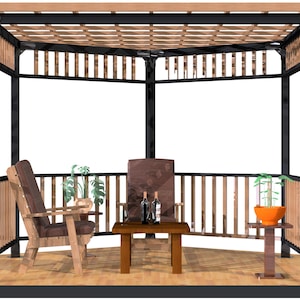 4x4 Partial Hexagon Pergola/gazebo DIY Brackets Kit - Easy Outdoor ...