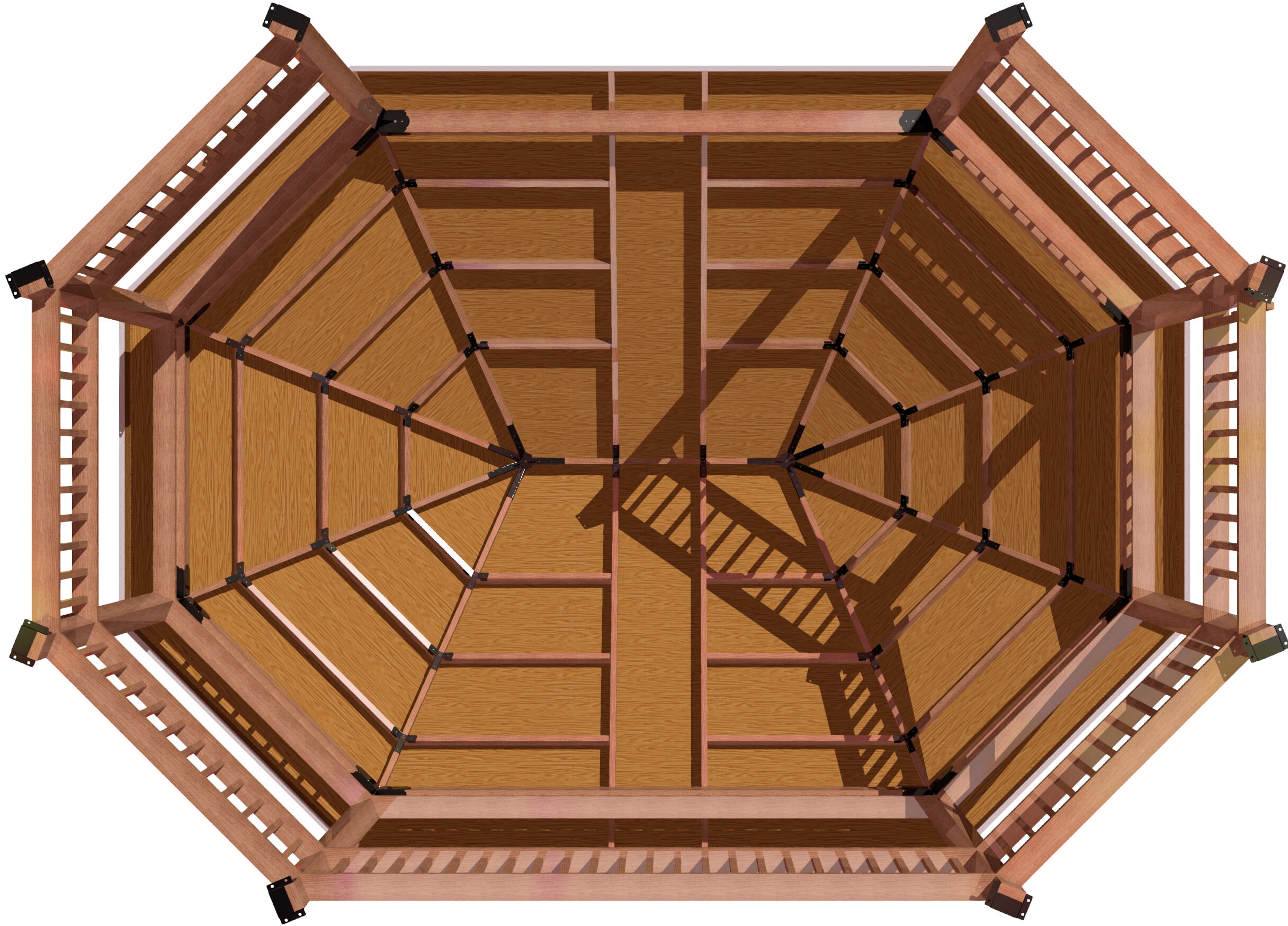 Linear 6x6 Diy Octagon Pavillion Brackets Kit Patio Cover Poolside Bar ...