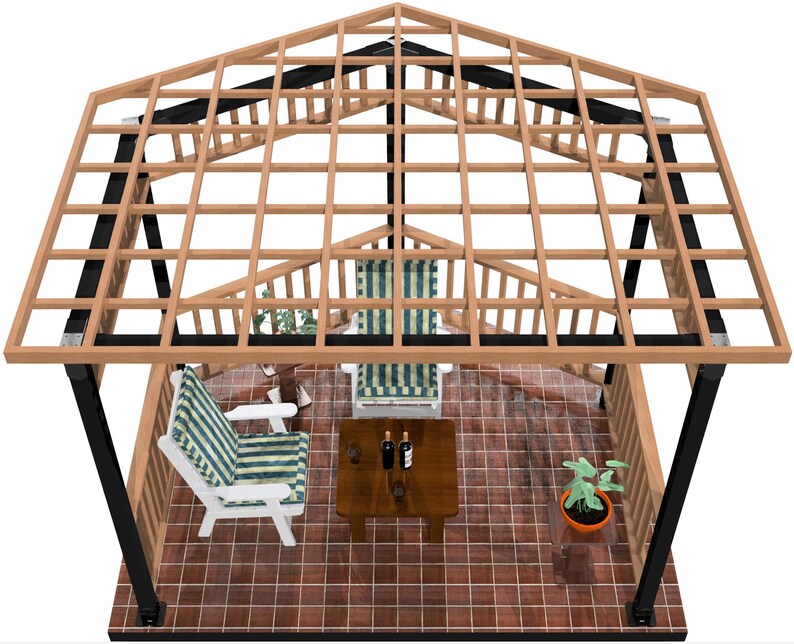 4x4 Partial Hexagon Pergola/gazebo DIY Brackets Kit - Easy Outdoor ...