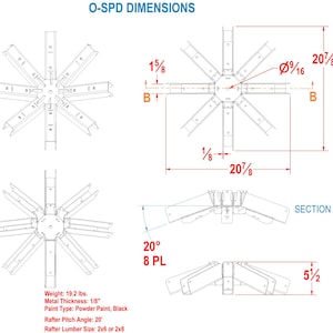 DIY Heavy Duty Iron Octagon Spider Bracket Kit: Gazebo Roof ...