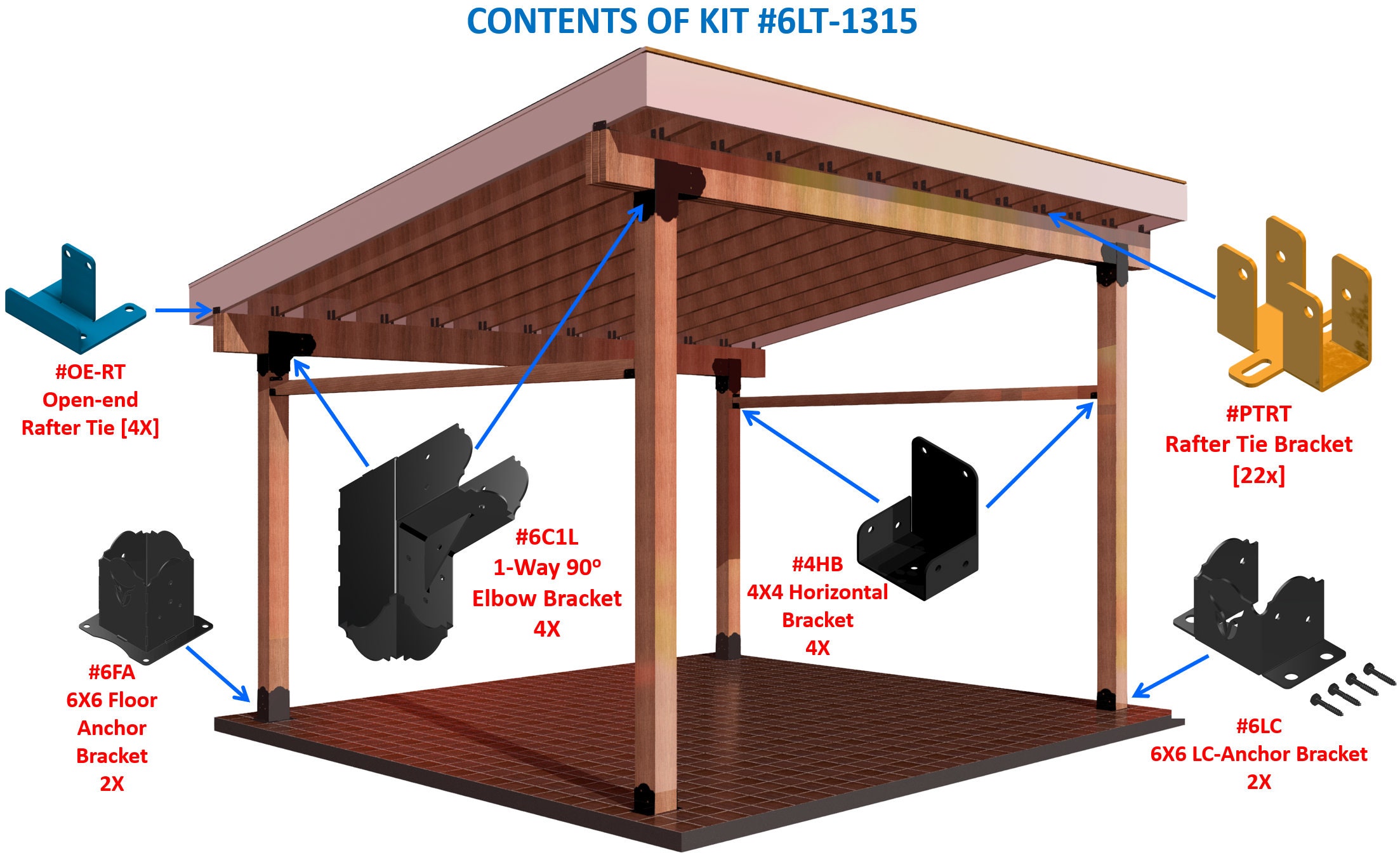 DIY 6x6 Freestanding Lean to Brackets Kit - Easy-to-build Garden ...