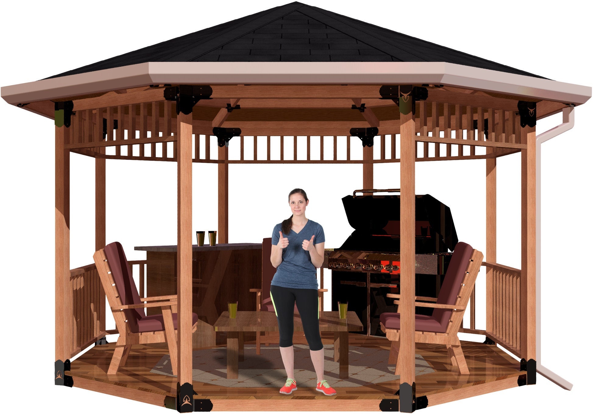 DIY Octagon Gazebo Brackets Kit: 4x4 Floating Deck, Outdoor Living - Etsy