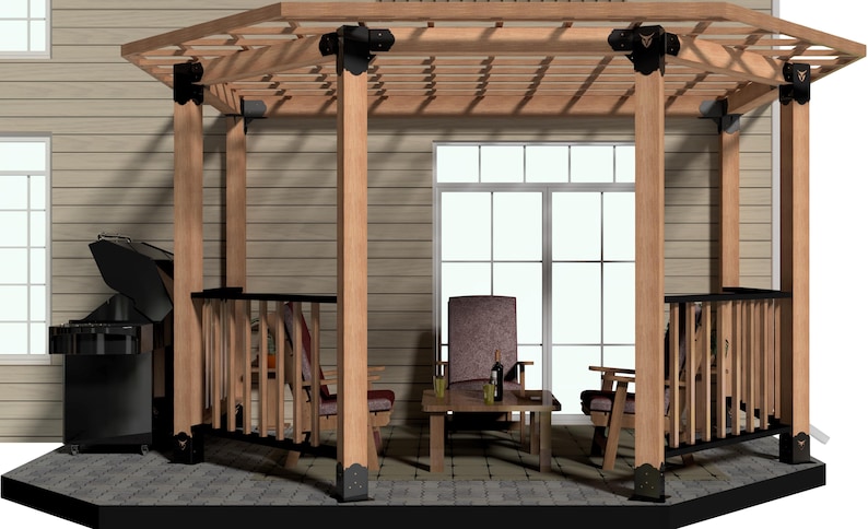DIY Partial Octagon Gazebo Brackets Kit: 6x6, Wall Attached or ...