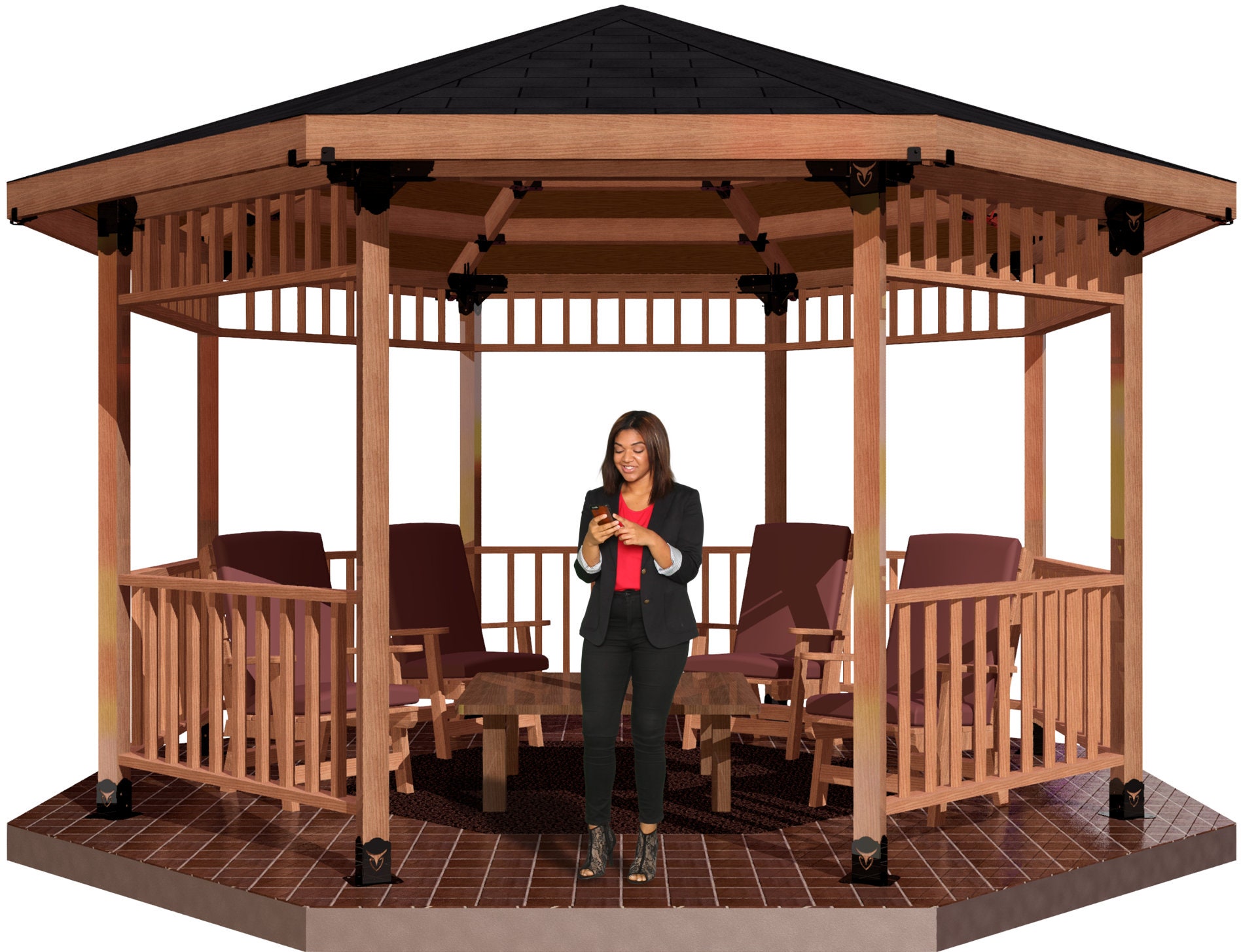 DIY 4x4 Octagon Gazebo Brackets Kit: Surface Mount Oasis - Etsy