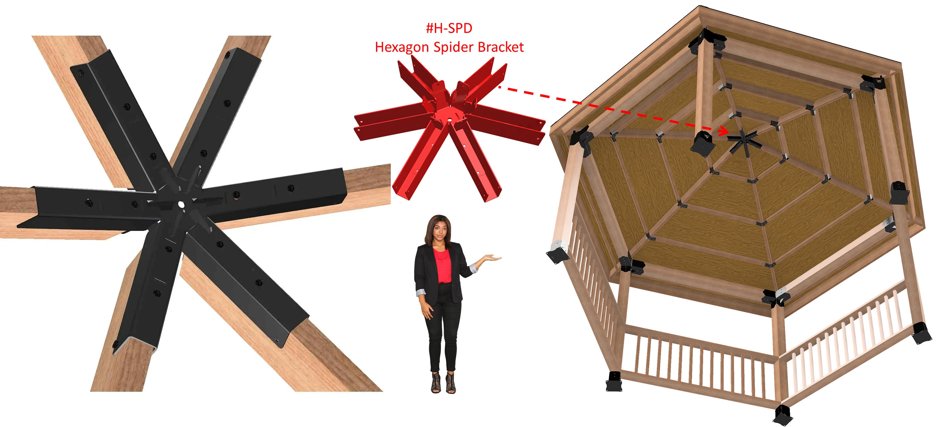 DIY Heavy Duty Iron Hexagon 6-way Spider Bracket Kit - Craft Your Own ...