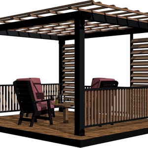 DIY 6x6 Rectangle Pergola Bracket Kit: Lattice Roof, Outdoor Living ...