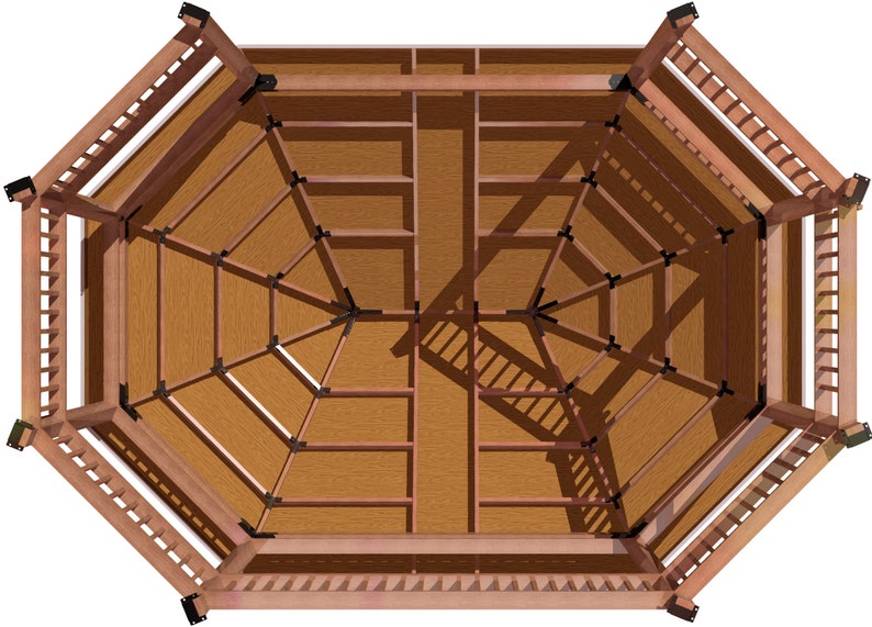 DIY Partial Octagon Gazebo Spider Bracket – Heavy Duty Steel Roof ...