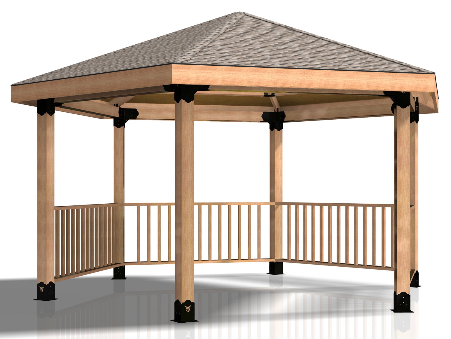 6x6 DIY Hexagon Gazebo Bracket Kit: Outdoor Living (lumber Not Included ...