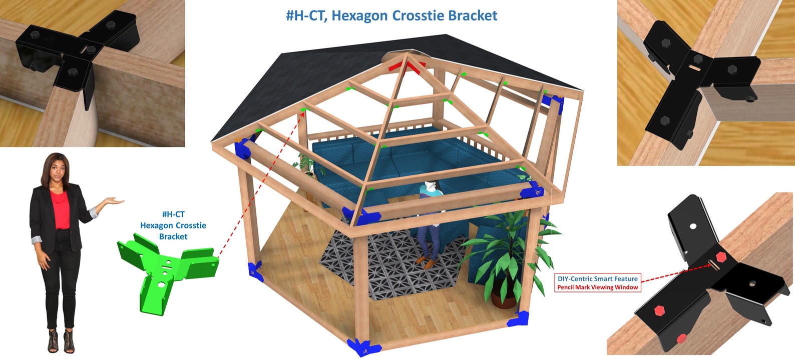 DIY Hexagon Roof Brackets Kit | Lumber Not Included - Etsy