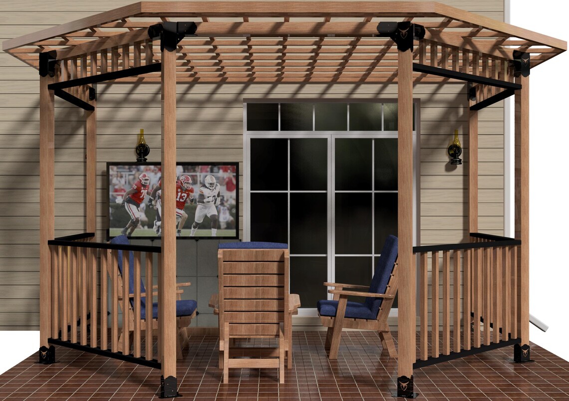 4x4 DIY Partial Octagon Gazebo Brackets Kit: Patio Cover (lumber NOT ...