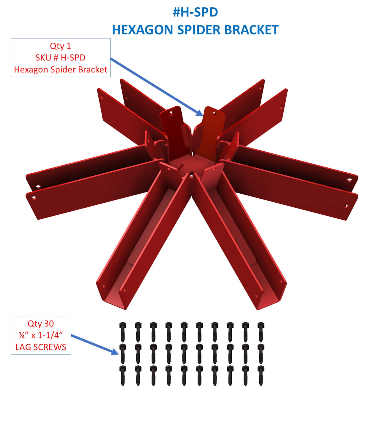 DIY Heavy Duty Iron Hexagon 6-way Spider Bracket Kit - Craft Your Own ...