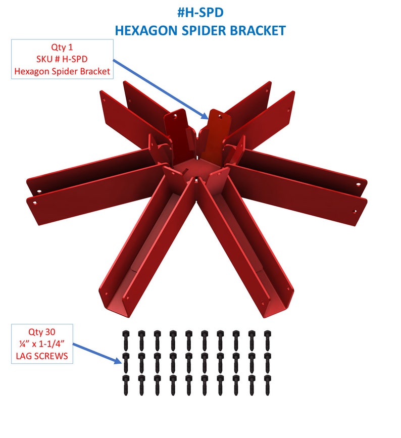 DIY Heavy Duty Iron Hexagon 6-way Spider Bracket Kit - Craft Your Own ...