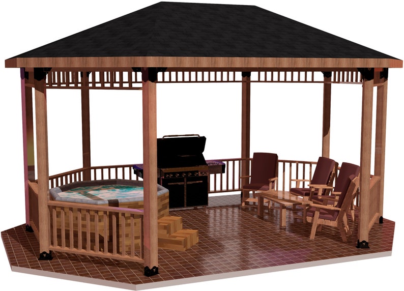 DIY Linear Octagon Pavilion Brackets Kit: 6x6 Ultra Luxury Outdoor ...