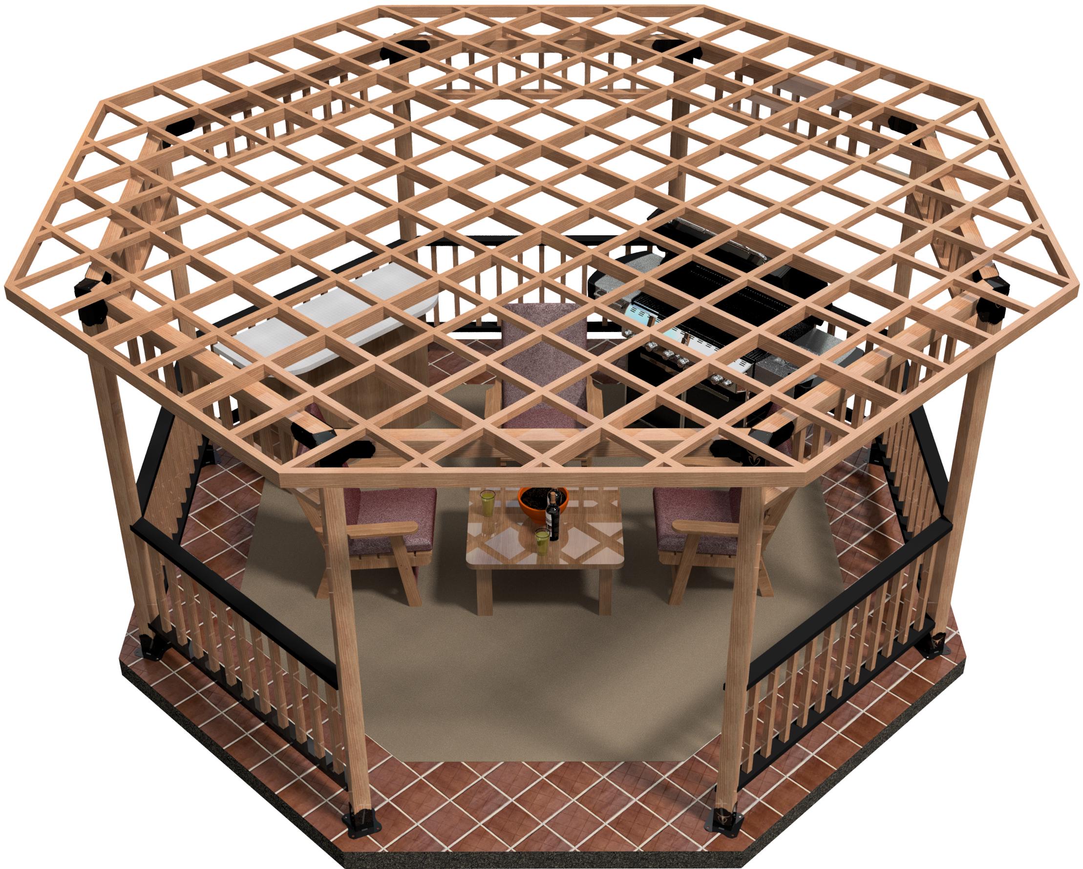 DIY 4x4 Octagon Gazebo Brackets Kit: Surface Mount Oasis - Etsy