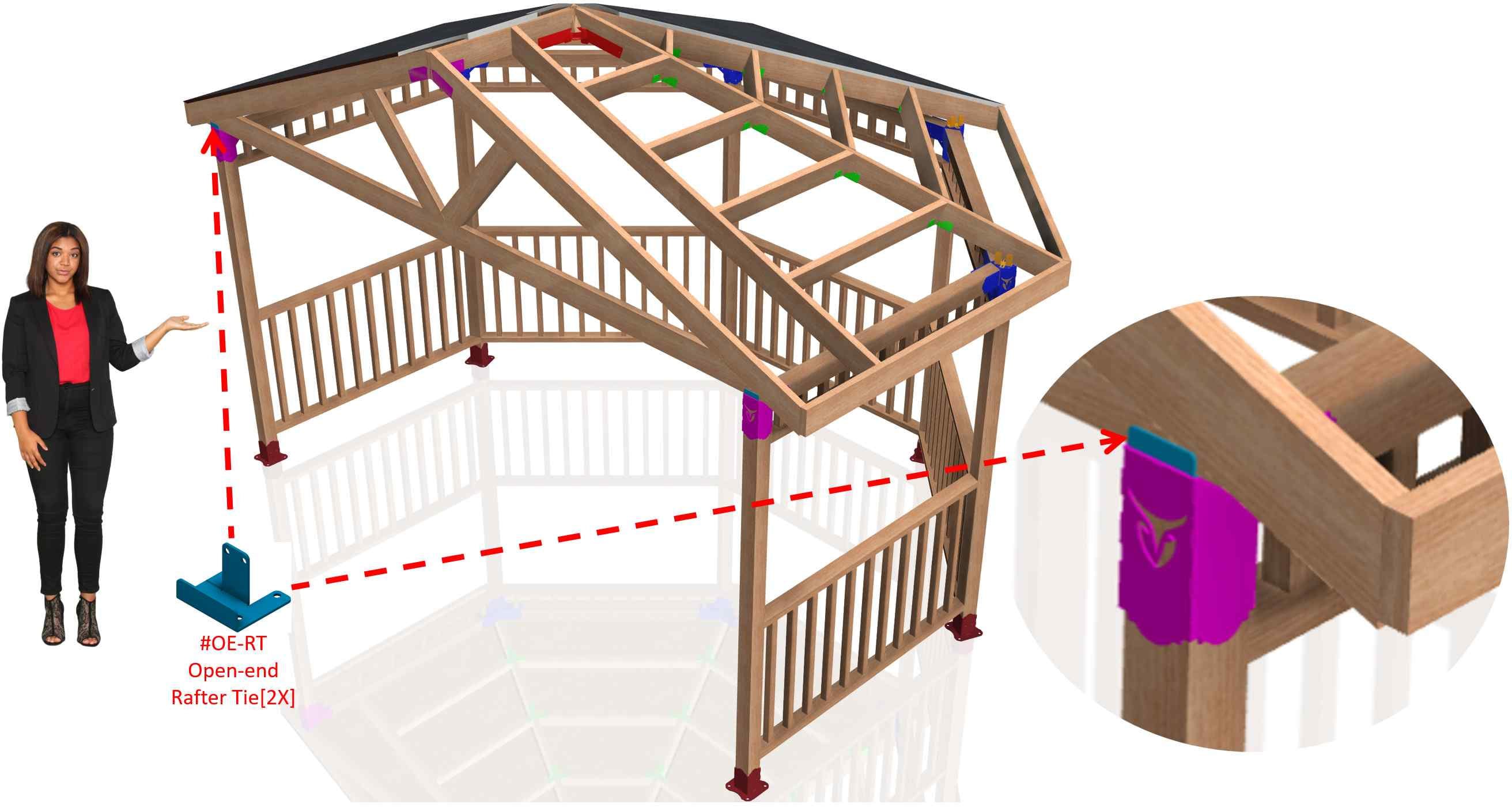 Diy Iron Open End Rafter Tie Bracket Rafter Bracket Joist Bracket ...