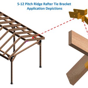 DIY Heavy Duty Ridge Rafter Tie Bracket: 5-12 Pitch Roof, Tiny Home - Etsy