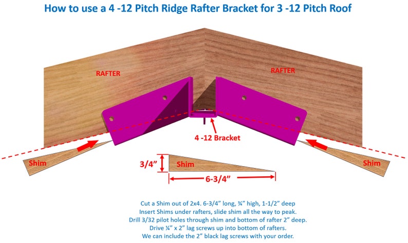 DIY 4-12 Ridge Rafter Tie Bracket Front Porch Cover Diy Shed Roof ...