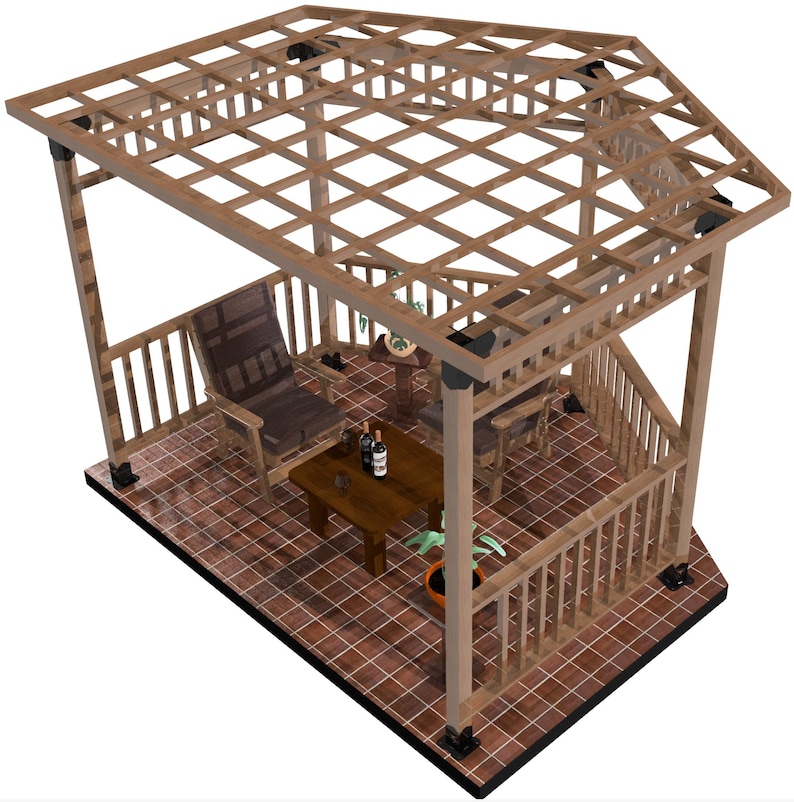 4x4 Partial Hexagon Pergola/gazebo DIY Brackets Kit - Easy Outdoor ...