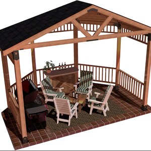 DIY Partial Octagon Gazebo Brackets Kit: 6x6, Wall Attached or ...