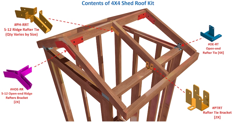 DIY Heavy Duty Ridge Rafter Tie Bracket Versatile Heavy Duty for 5-12 ...