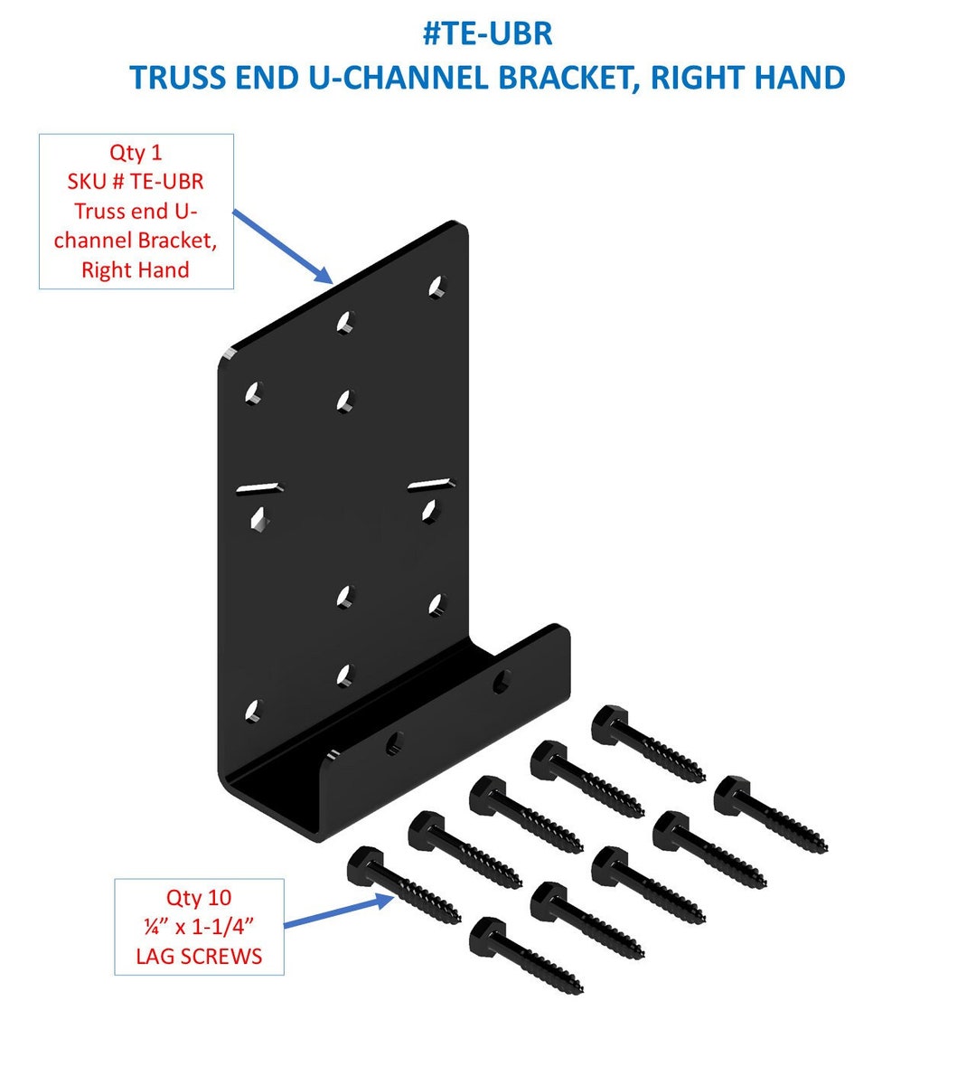 Truss End U-channel Bracket, Right Hand - Etsy