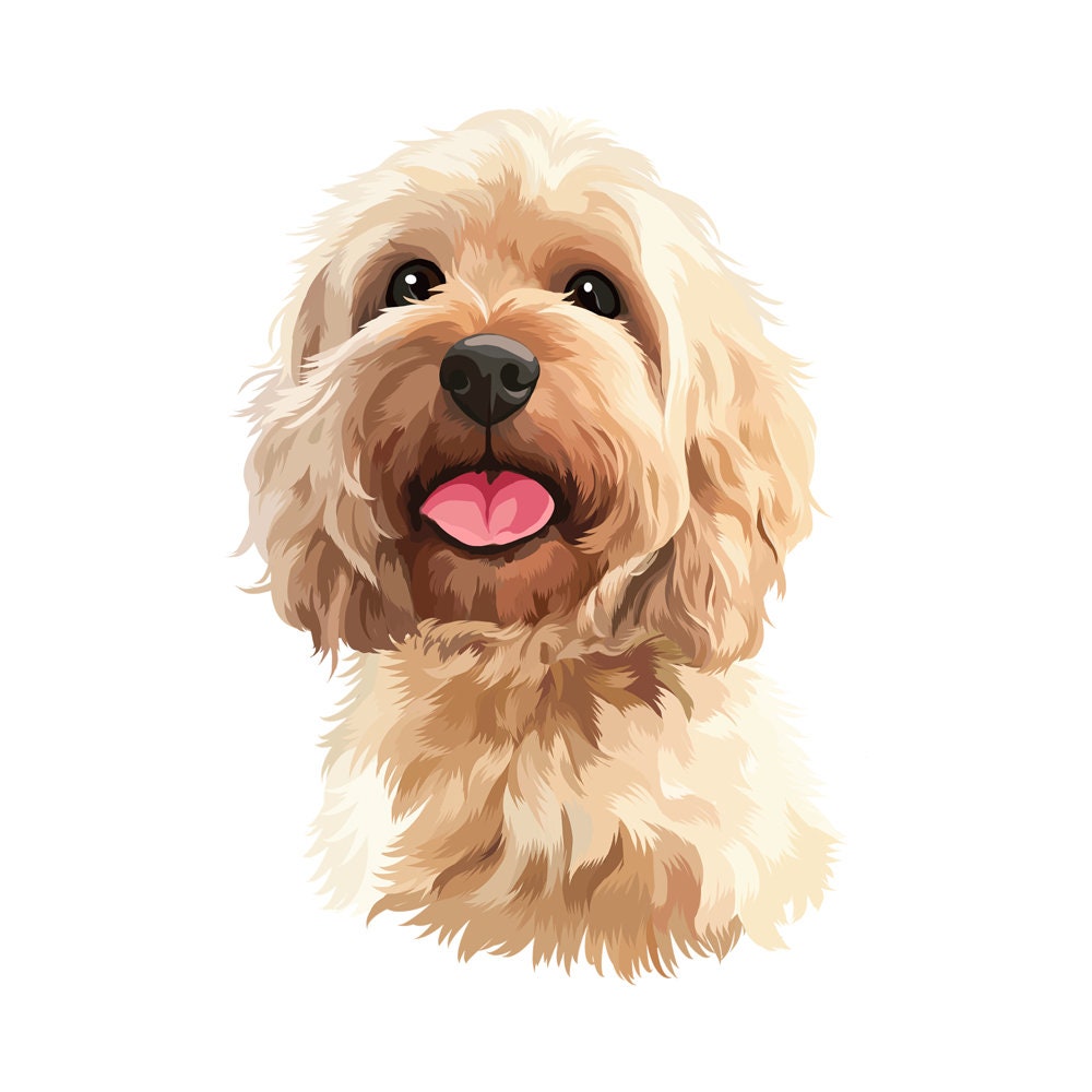 Cartoon Dog Paintingcustom Pet Portraitpet Portrait From - Etsy