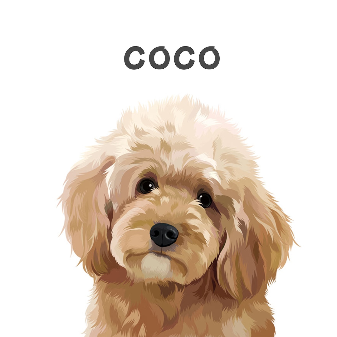 Cartoon Dog Painting,custom Pet Portrait,pet Portrait From Photo, Pet ...
