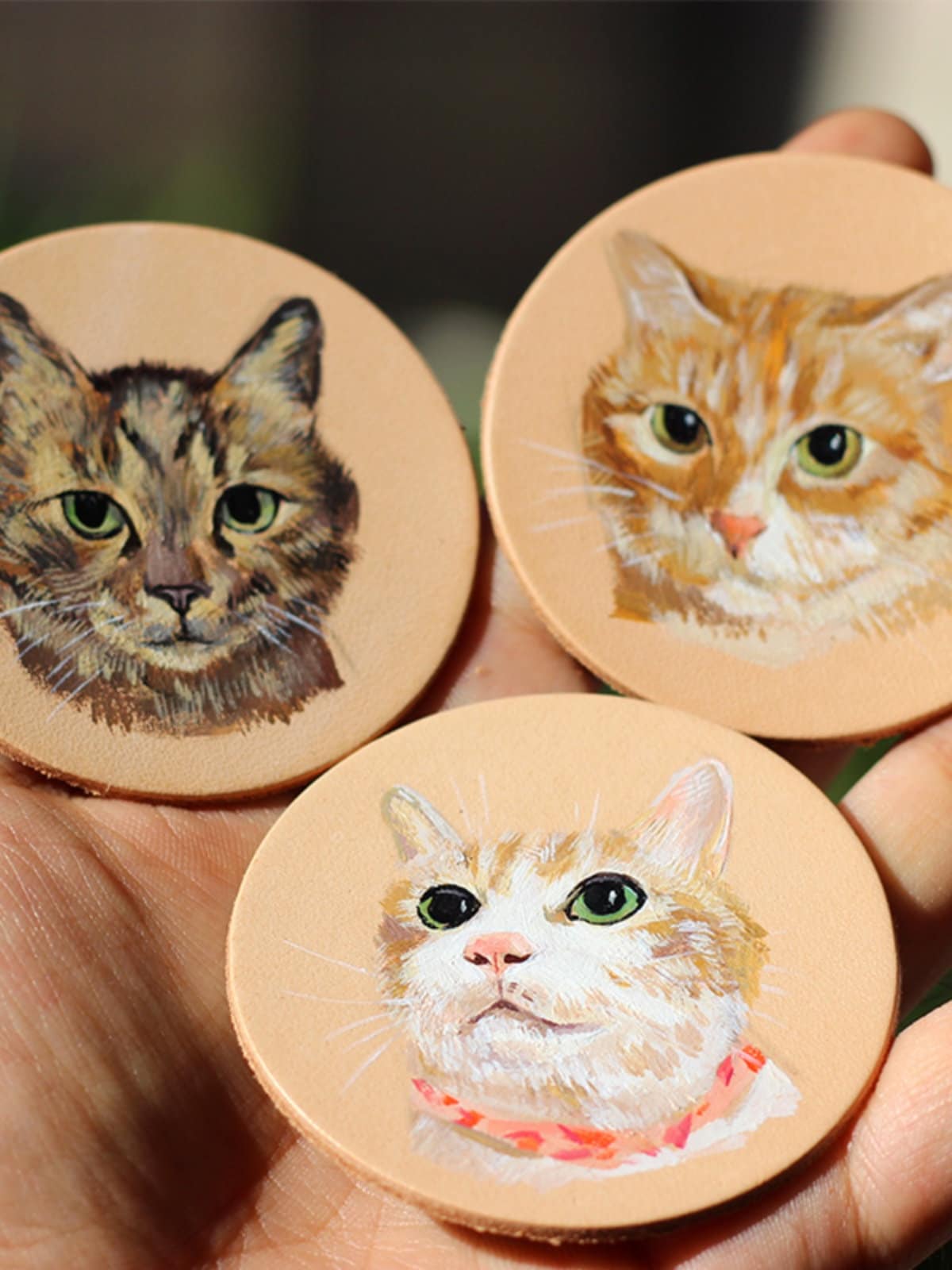 Custom Cat Keychain, Cat Portrait Keychain, Painted Pet Portrait Gift ...