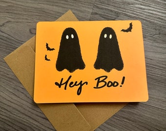 Hey Boo Card DIGITAL Download Printable Fall Greeting Card With ...