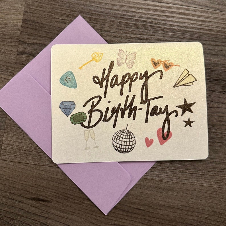 Happy Birth-tay - Taylor Swift Inspired Birthday Card - Etsy