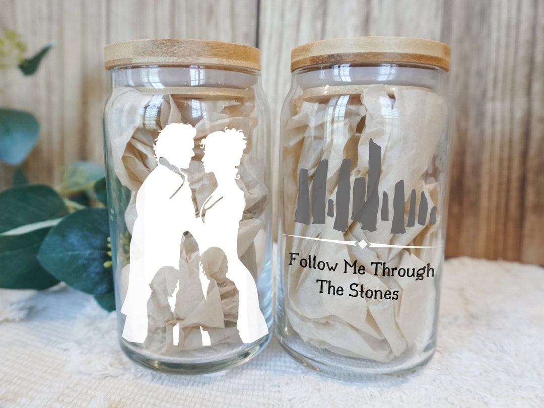 Outlander Stones Follow Me Through the Stones 16 Oz Glass With Glass ...