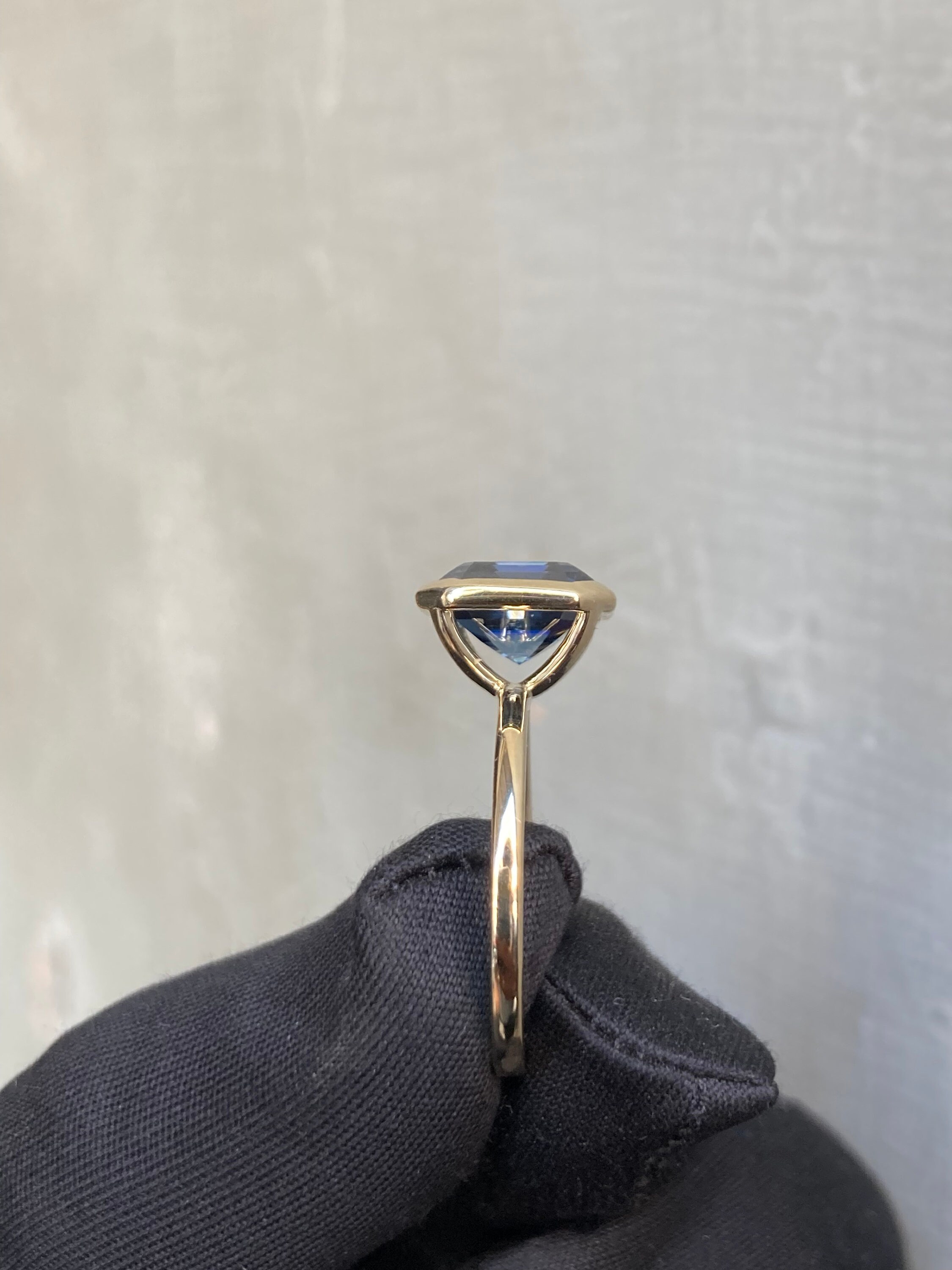 Asscher Cut Moissanite Engagement Ring Ocean Blue Stone Diamond Ring ...