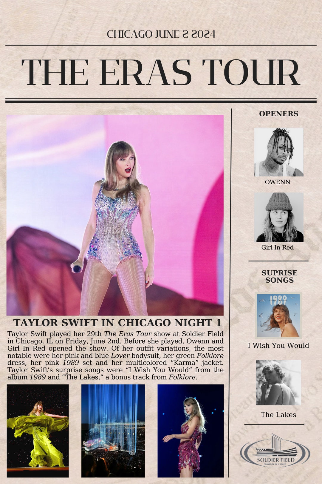 The Eras Tour Newspaper CUSTOM - Etsy