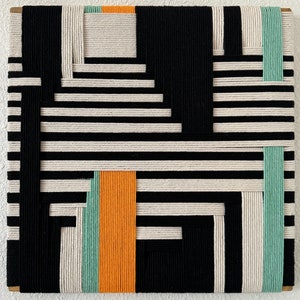 Modern Fiber Art Woven Wall Hanging: Hand-dyed Cotton & Wool Texture - Etsy