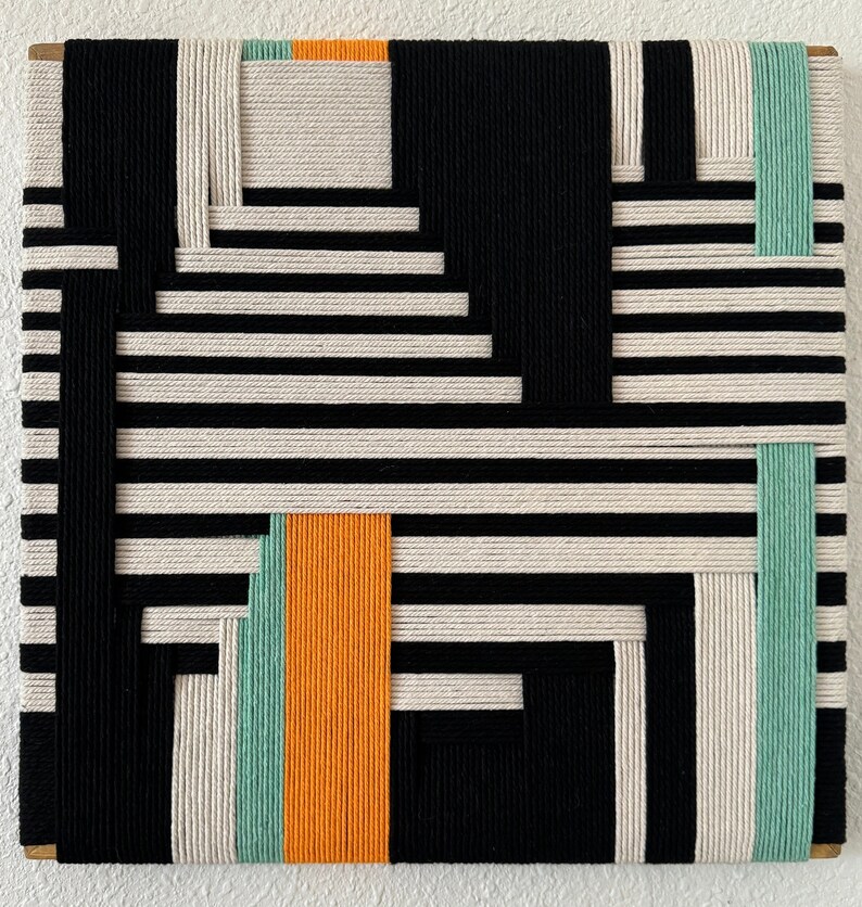 Modern Fiber Art Woven Wall Hanging: Hand-dyed Cotton & Wool Texture - Etsy