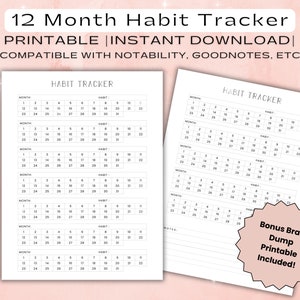 Printable Habit Tracker, Calendar Style Habit Tracker PDF, Digital ...
