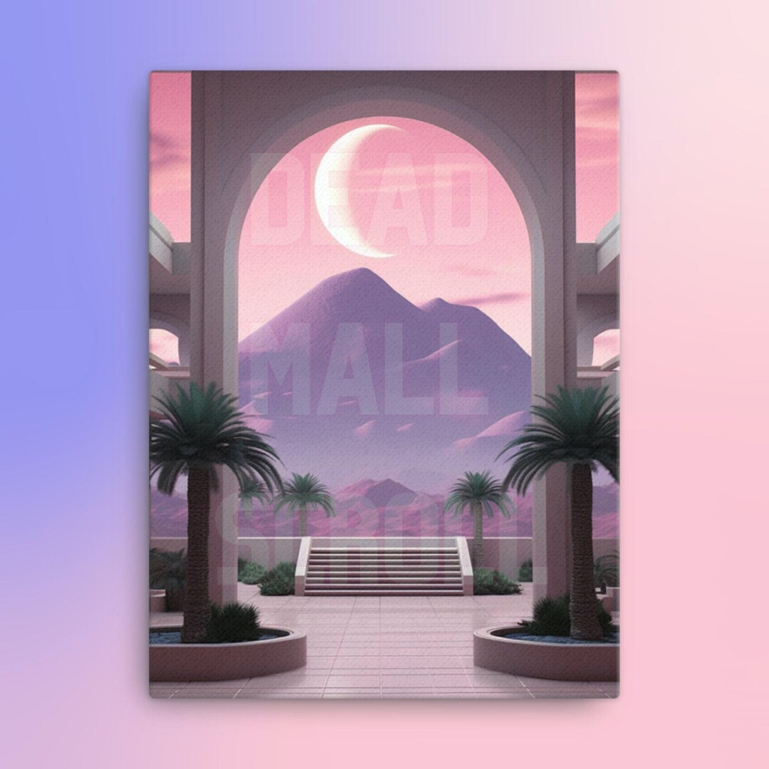 Crescent Moon Wall Art | Moonrise Over Mountains | Fantasy Art ...