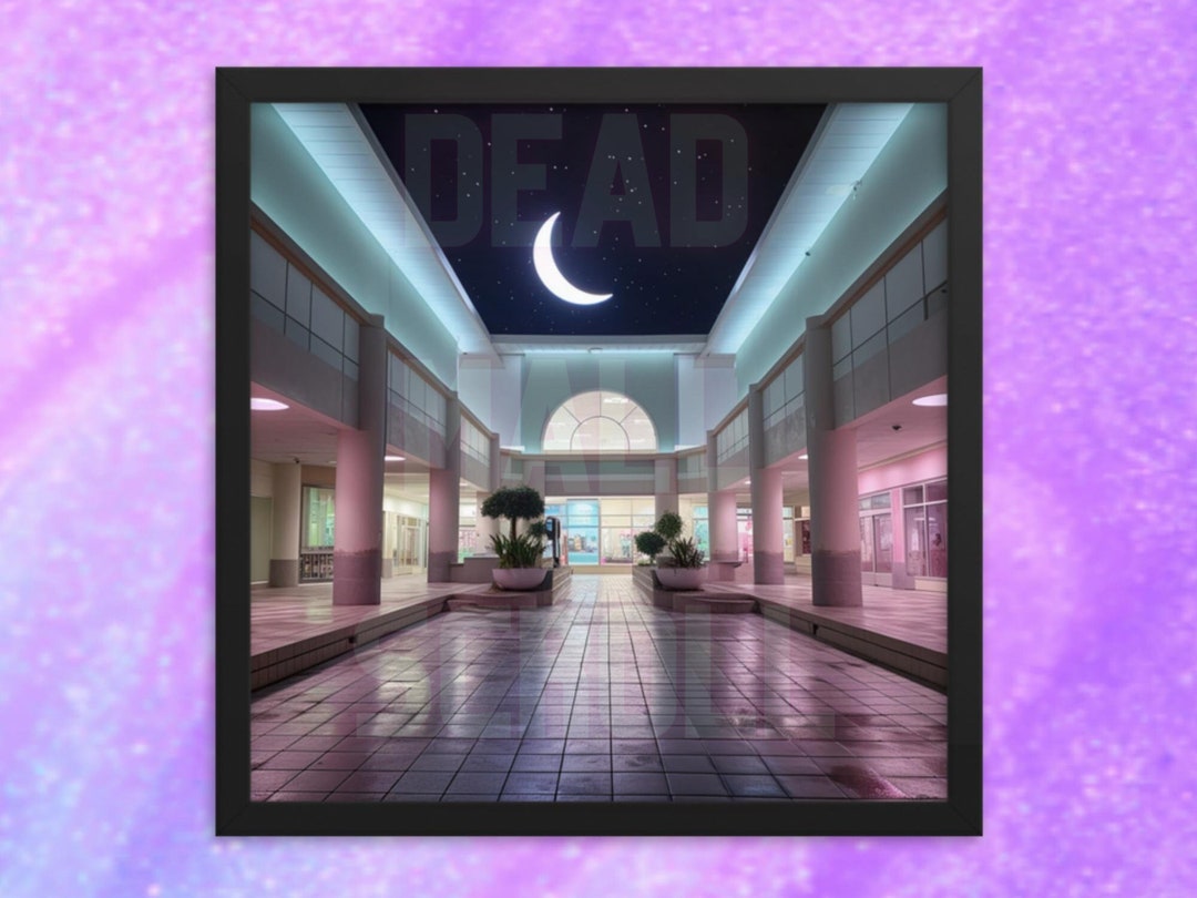 Shopping Mall Art Image | Moon in Sky Picture | Dead Mall Art | Framed ...