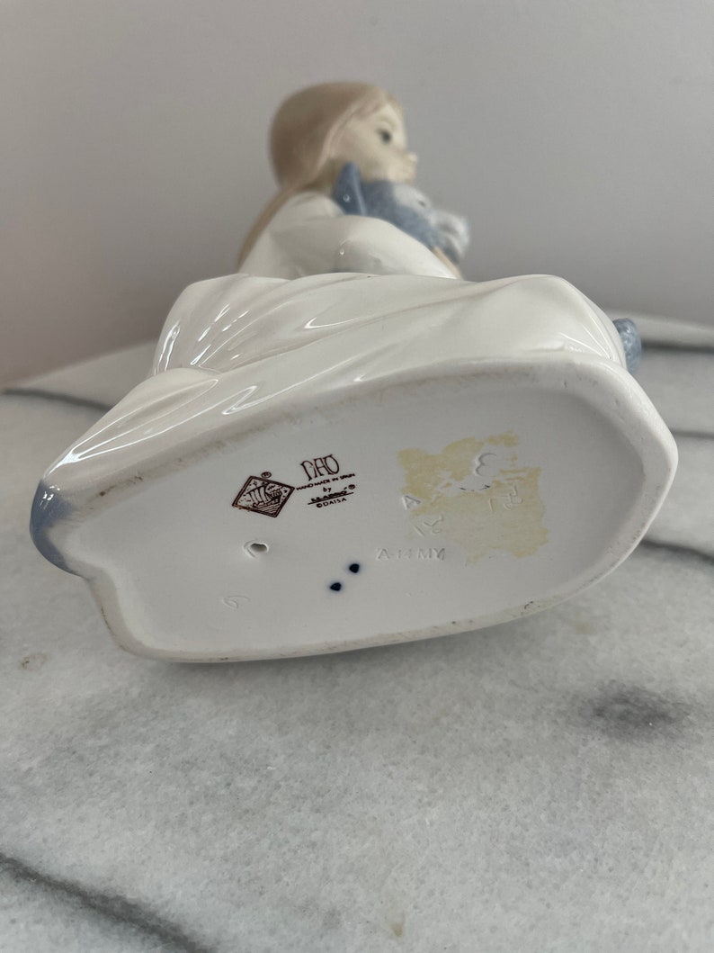 Vintage Retired Nao Lladro Figurine Young Girl With Teddy Bear - Etsy
