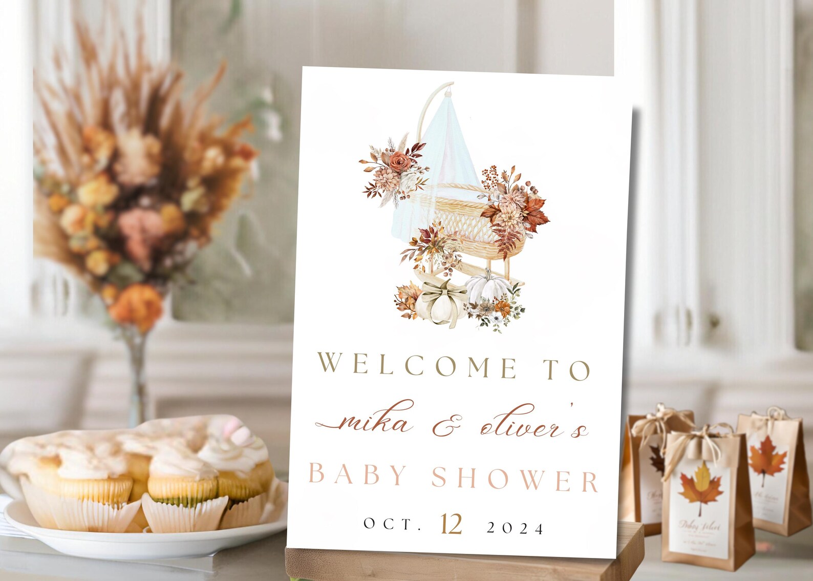 Fall Welcome Sign Baby Shower Fall Baby Shower Signage Editable ...