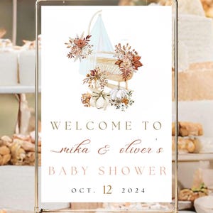 Fall Welcome Sign Baby Shower Fall Baby Shower Signage Editable ...