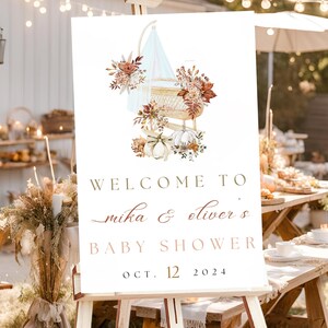 Fall Welcome Sign Baby Shower Fall Baby Shower Signage Editable ...