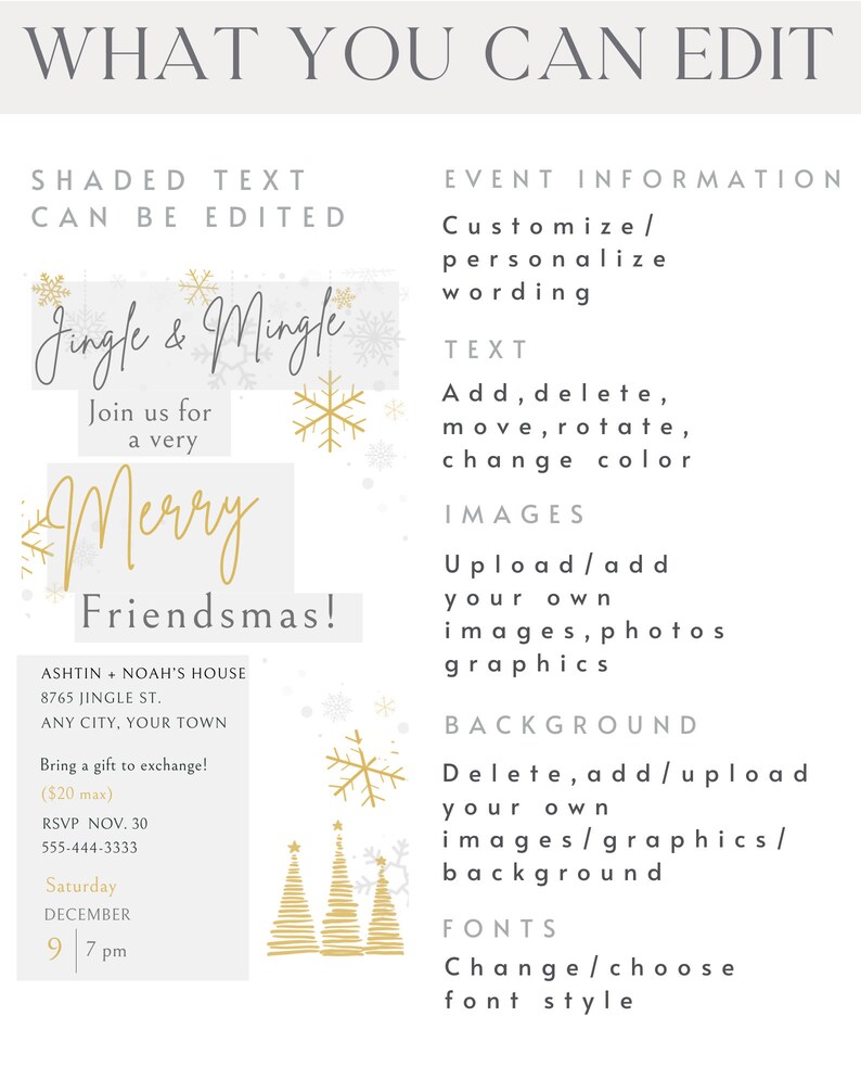 E Template Jingle and Mingle Invitation Friendsmas Party Fun Christmas ...